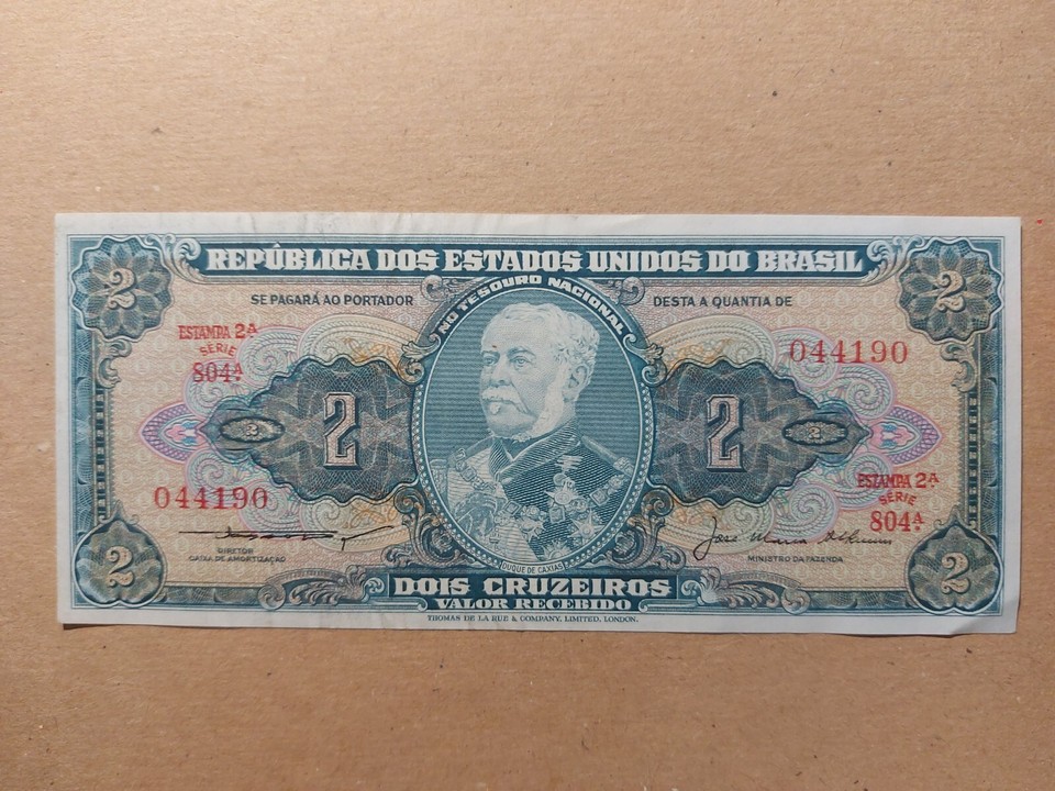 Brazil 2 Cruzeiros Propaganda note 1956-1958 Conbest Cushion Overprint ...