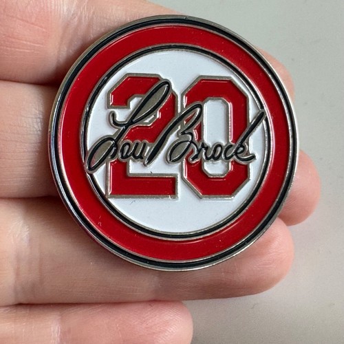 Vintage Lou Brock #20 Jersey Tribute Pin – Red & White Circle MLB Badge ...