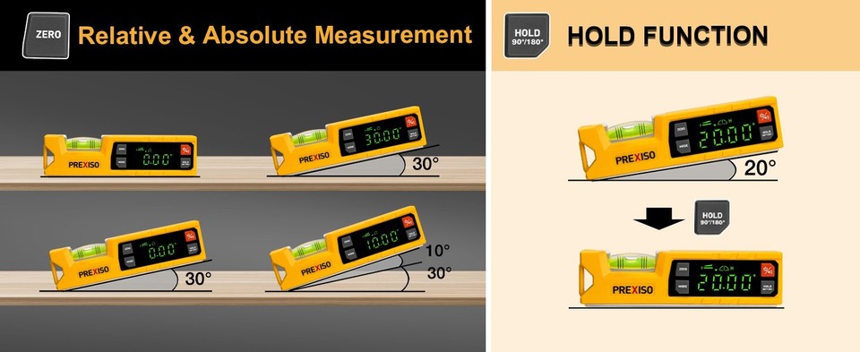 Digital Level & Protractor 7 inch Angle Finder Magnetic V-Groove Audio ...