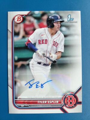 Tyler Esplin 2022 1ST BOWMAN PAPER ROOKIE RC AUTO #PPA-TE BOSTON RED ...