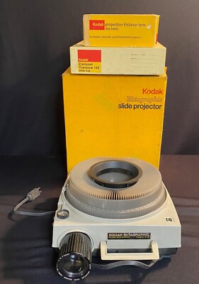 Kodak Ektagraphic Model E-2 Slide Projector w/CAROUSEL, LENS AND BOX ...
