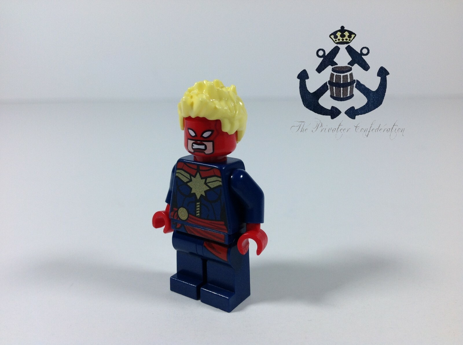 Lego Minifigure Captain Marvel Red Sash w/ Mask Marvel Super Heroes and ...