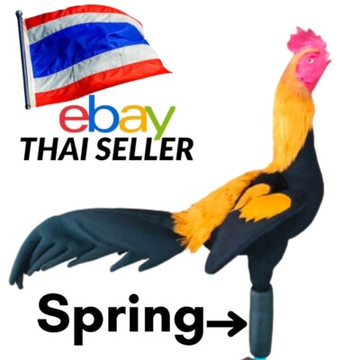 Rocking doll spring Chicken Cock Training Thai fabric Realistic Rooster ...