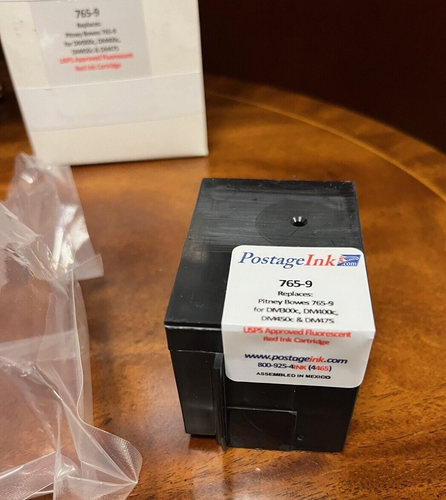 Genuine Pitney Bowes 45mL Fluorescent Red Ink 765-9 for DM300c/DM400c ...