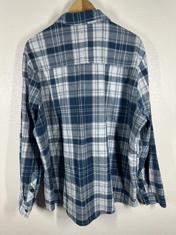 Yellowstone Shirt Mens XL Blue Plaid Flannel Button Front Dutton Ranch ...