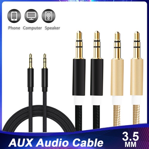 3.5MM MALE TO MALE STEREO AUDIO AUX CABLE AUXILIARY CORD FOR PC IPOD ...