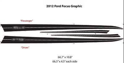 2012-2017 Ford Focus Lower Rocker Side Door Stripes Graphics Decal 3M ...