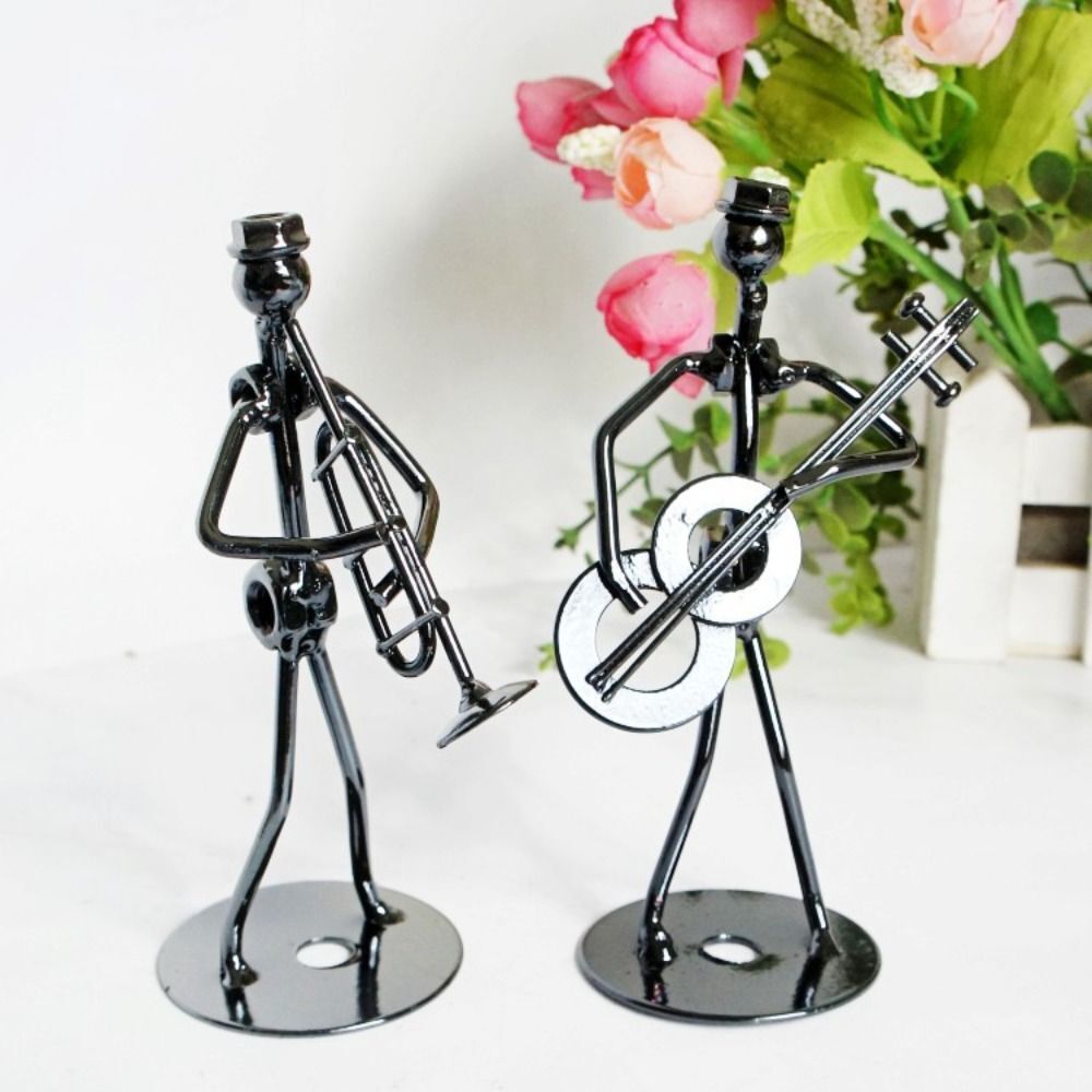 8pcs Musician Band Man Model Iron Musical Instrument Figurine | eBay