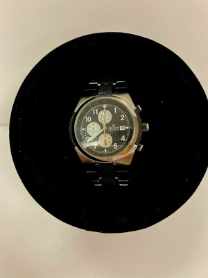 Men's CROTON Chronomaster Stainless Steel & Black Rubber Watch | eBay