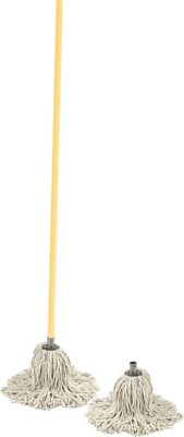 Mop Head PY14 Metal Socket with Wooden Handle 120cm Heavy Duty Cleaning ...