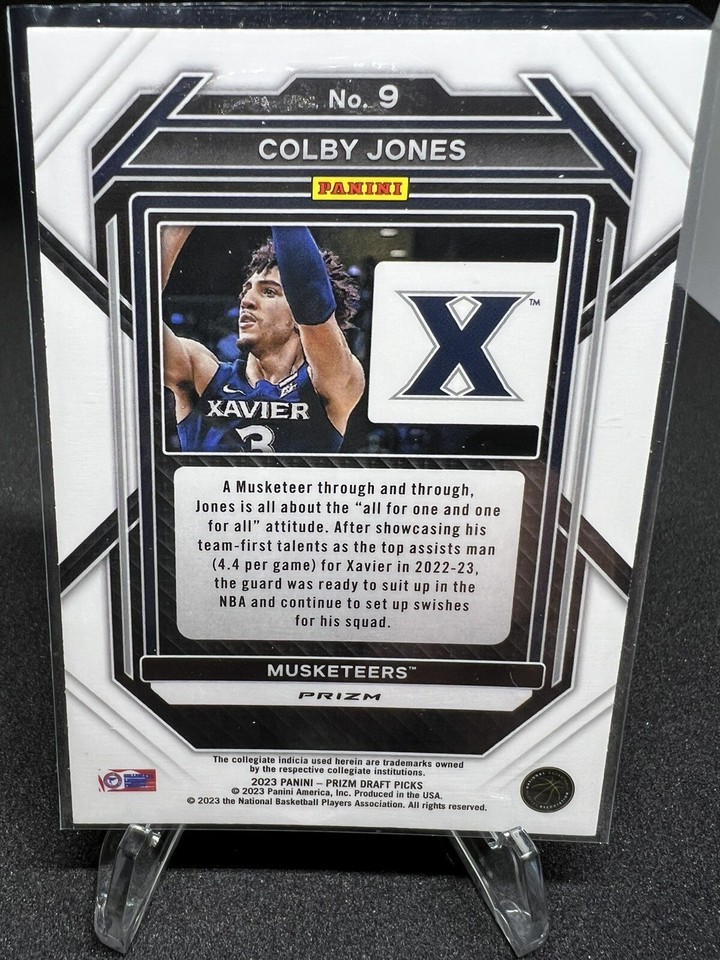2023-24 Panini Prizm Draft Picks Colby Jones Rookie Card Prizm Purple ...