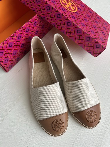 Tory Burch Color Block Canvas/Leather Espadrille Natural/Amber-Brand ...