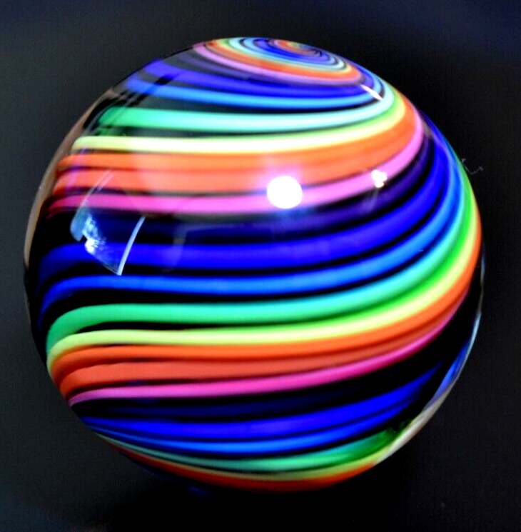 EDDIE SEESE GLASS MARBLE/2.105"-RAINBOW FLIPSTER SWIRL b-PURPLE,ROYAL ...