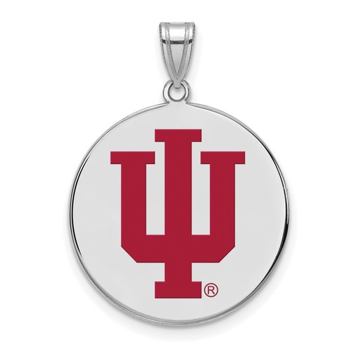 Indiana University Hoosiers Red IU Trident Logo Sterling Silver Disc ...