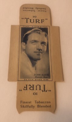 1947 Turf Cigarettes JOHN ALVIN Film Stars #25 Uncut with Tabs Warner ...