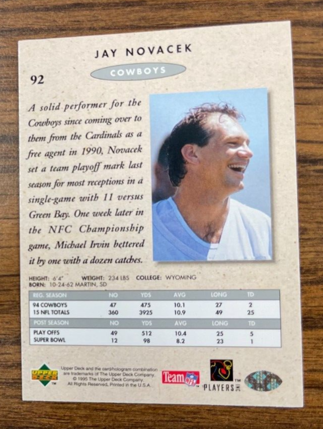 1995 Upper Deck Championship Series Card # 92 Jay Novacek - Dallas ...