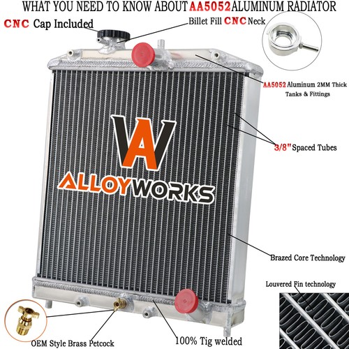 3 Row Radiator For 1992-2000 97 Honda Civic EG EK/Del Sol/Integra B18 ...