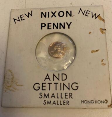 1974 Tiny Nixon Penny Inflation Protest Coin In Original Flap | eBay