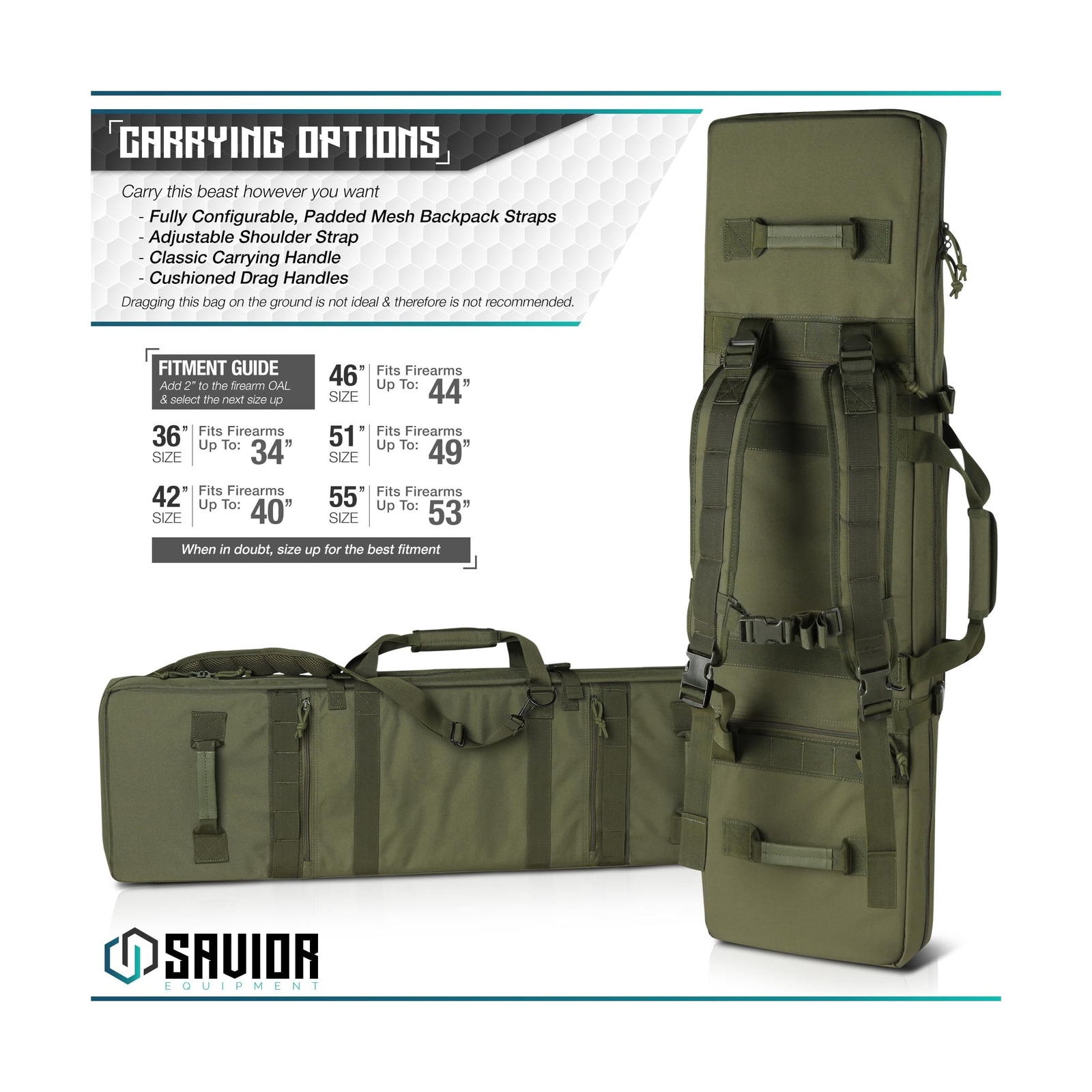 Savior Equipment Urban Warfare Tactical Double Long Gun Bag Case Backpack w/P... | eBay