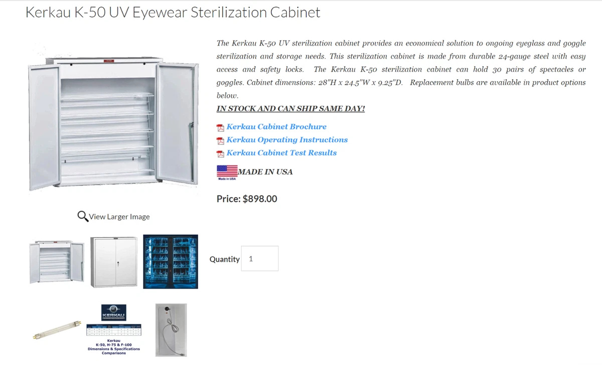 Ultraviolet Sterilization Cabinet For 30 Goggles | Cabinets Matttroy
