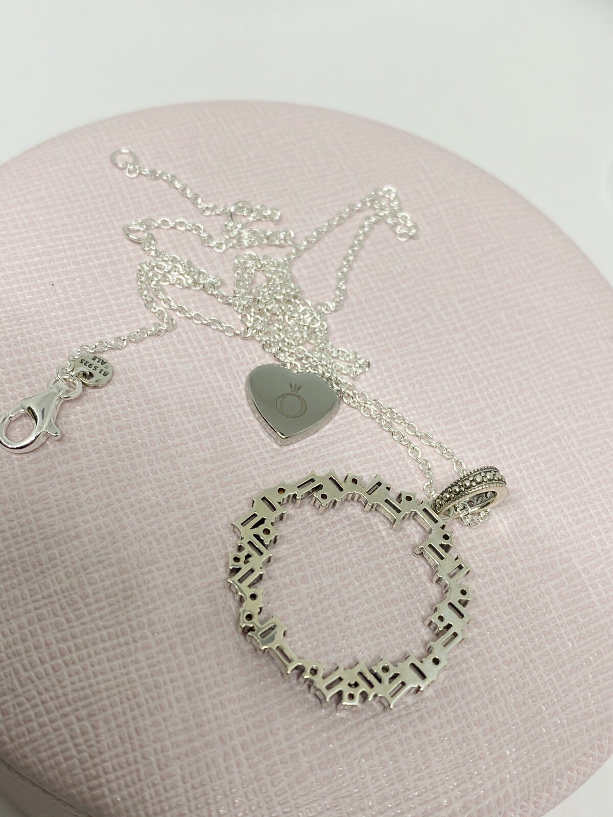 Authentic Pandora Sparkling Ice Cube Circle Pendant and Necklace ...