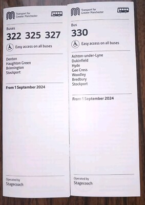 Transport For Greater Manchester Stagecoach bus Timetables | eBay