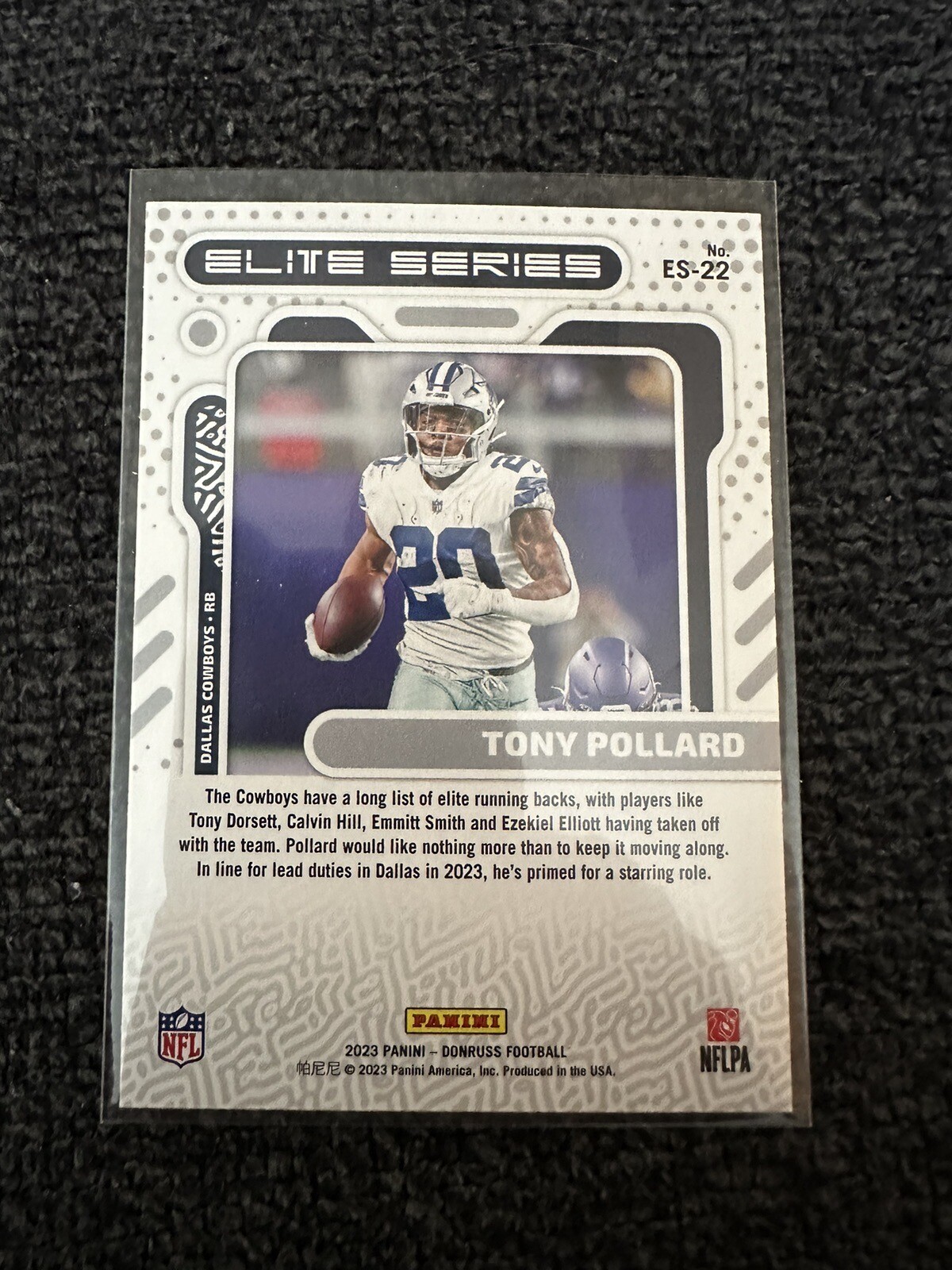 Tony Pollard 2023 Donruss The Elite Series #ES-22 Football Card Dallas ...