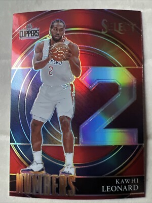 KAWHI LEONARD 2021-22 Panini Select #3 Select Numbers RED PRIZM Insert ...