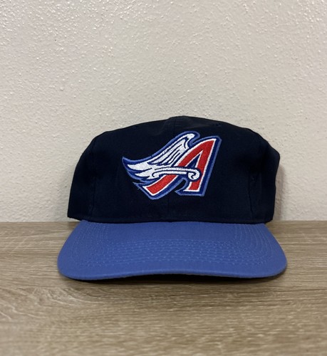 Vintage MLB California Anaheim Angels Winged Logo SnapBack Hat Cap Blue ...