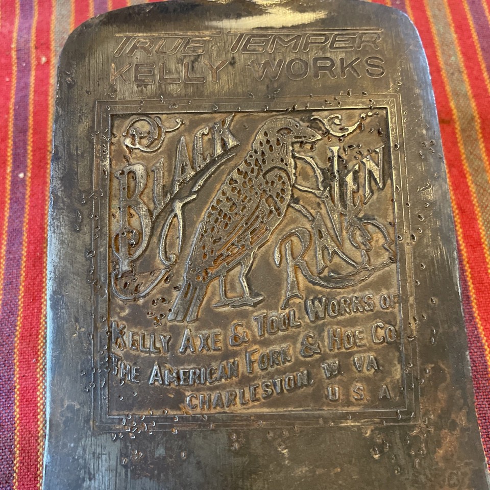 Antique Original Kelly Works True Temper BLACK RAVEN 3 1/2 Lb Axe Head ...
