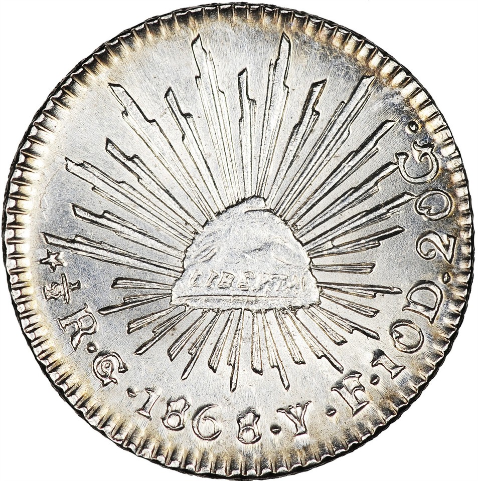 Mexico 1868 1/2 Real CHOICE BU | eBay