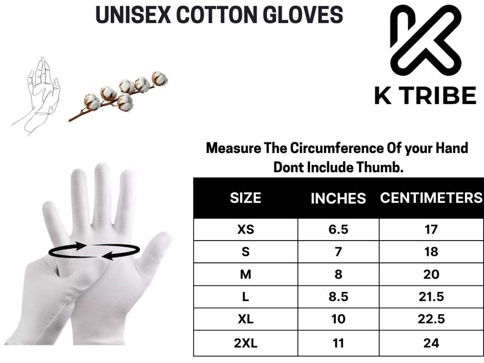 100% COTTON WHITE GLOVES Sizes - S,M L & XL Moisturising Eczema Butler ...
