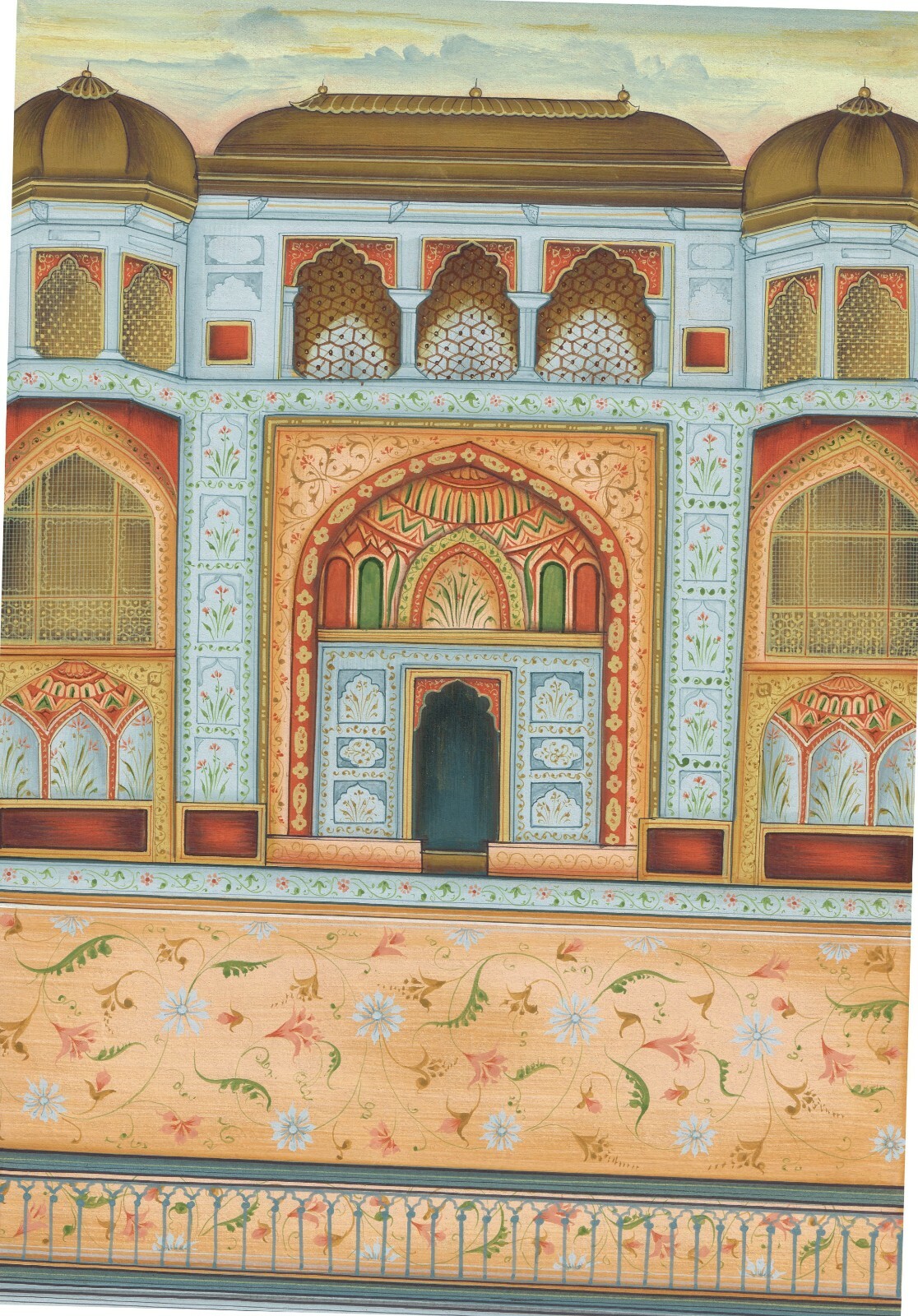 Indian Miniature Painting Of Royal City Palace Of Jaipur On Paper 9x12 ...