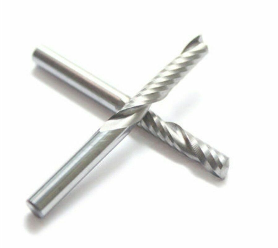 10pcs 2mm Single Flute Spiral End Mill Cutter CNC 22mm CEL 1/8" 3.175mm ...