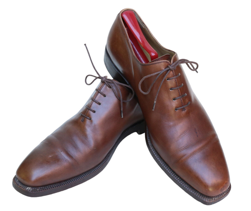 StefanoBi Italy Brown Leather Derby Plain Toe Dress Shoe Men’s Size 10 ...