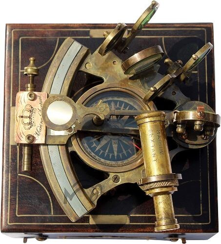 Brass Sextant with Compass for Birthday, Wedding, Baptism, Mother's Day ...