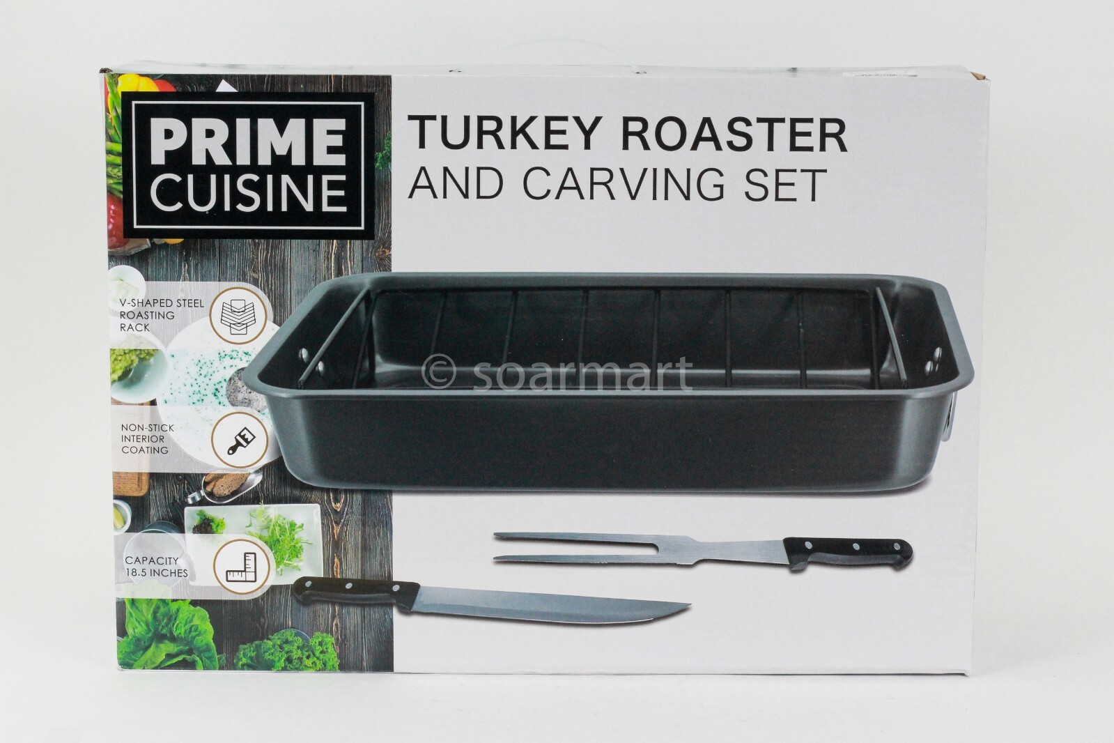Prime Cuisine non-stick Turkey Roaster and carving set with Rack ...