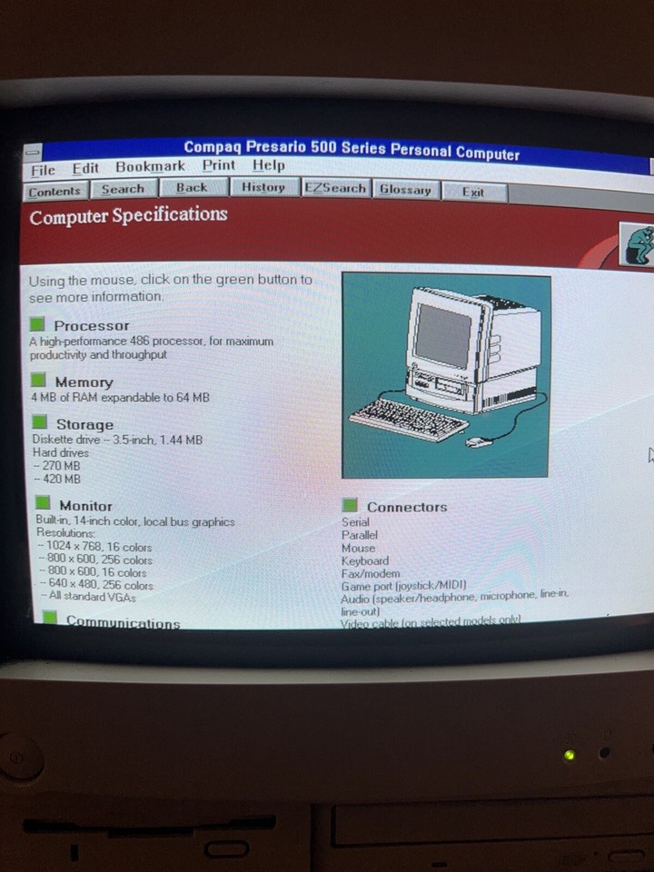 Rare Vintage 486 Windows 3.1 Compaq Presario CDTV 520 | eBay