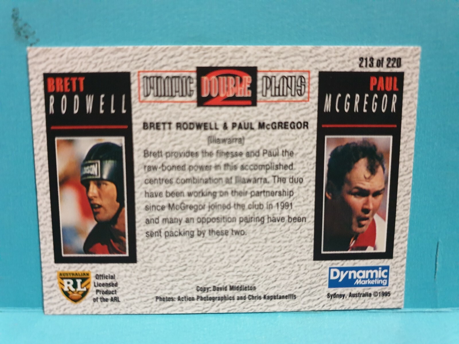 Brett Rodwell/Paul McGregor🏆1995 Series 2 #213 Dynamic Double Plays NRL ...