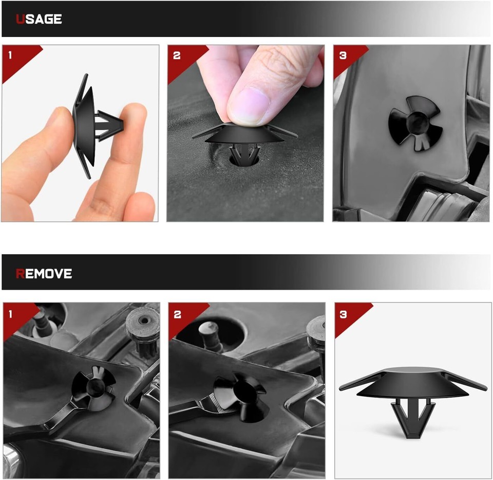 Nilight 100Pcs Hood Insulation Retainer Clips Replaces Chrysler ...