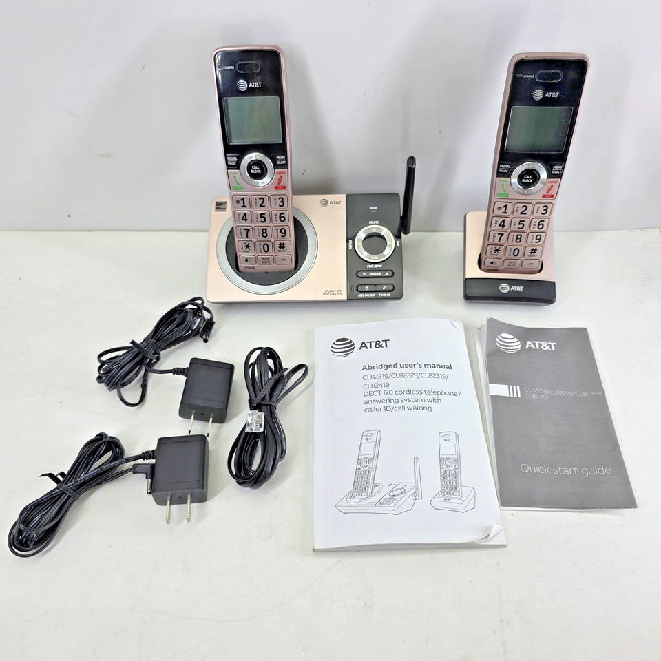 AT&T Home Phone 2 Handset W/ Answering System Telephone CL82229 | eBay