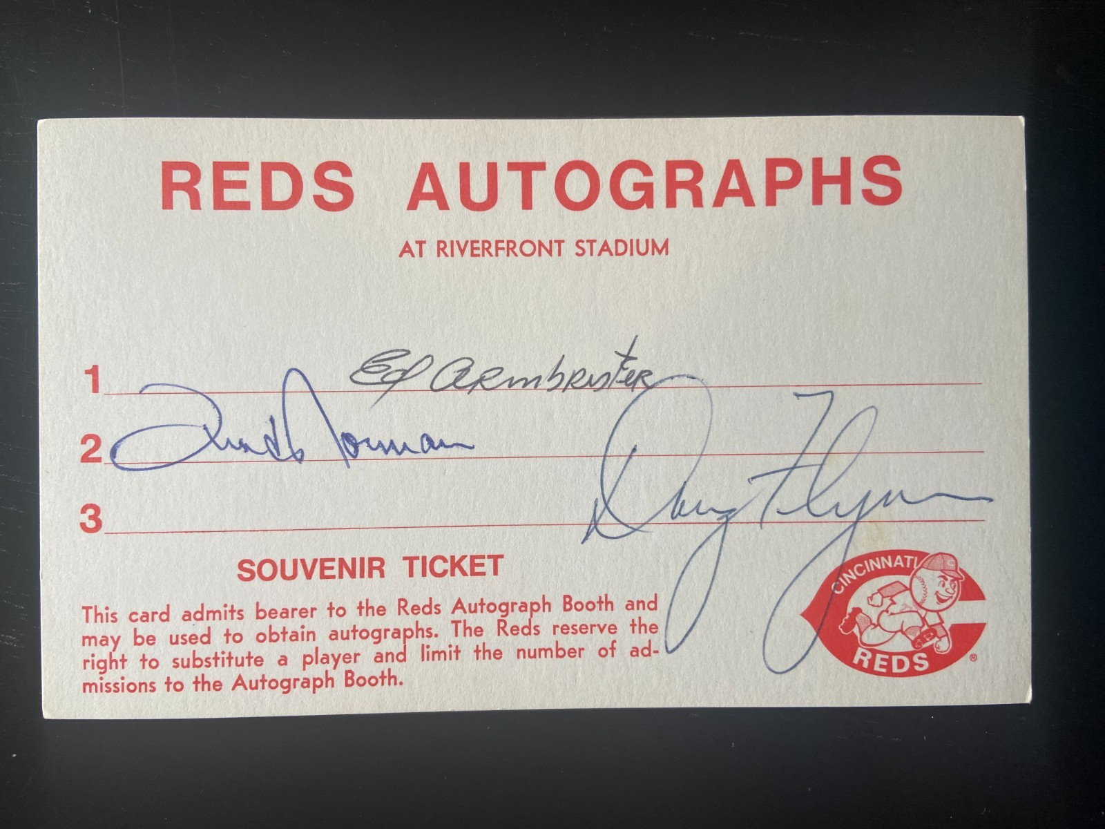 1970s Cincinnati Reds Big Red Machine Stadium Autograph Booth Card | eBay
