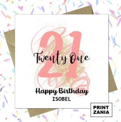 Personalised 21st Birthday Card Girls Teen Daughter Granddaughter Niece ...