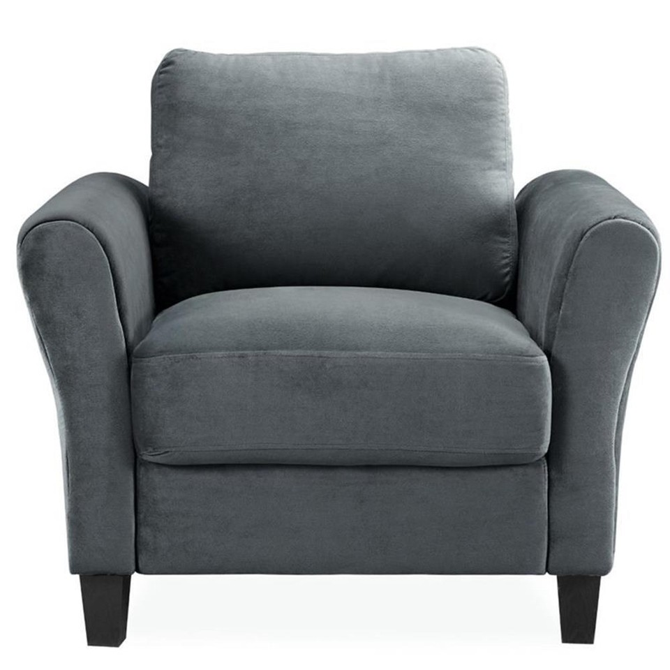 Hawthorne Collections Upholstered Chair in Dark Gray | eBay