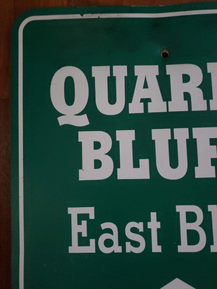 Vintage Quarry Bluff East Bluff Entry Sign 24×18 Utica Indiana Rock ...