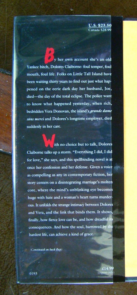 Dolores Claiborne ~1st Ed/Print 1993~ Stephen King Sun Eclipse Derry Maine Novel | eBay