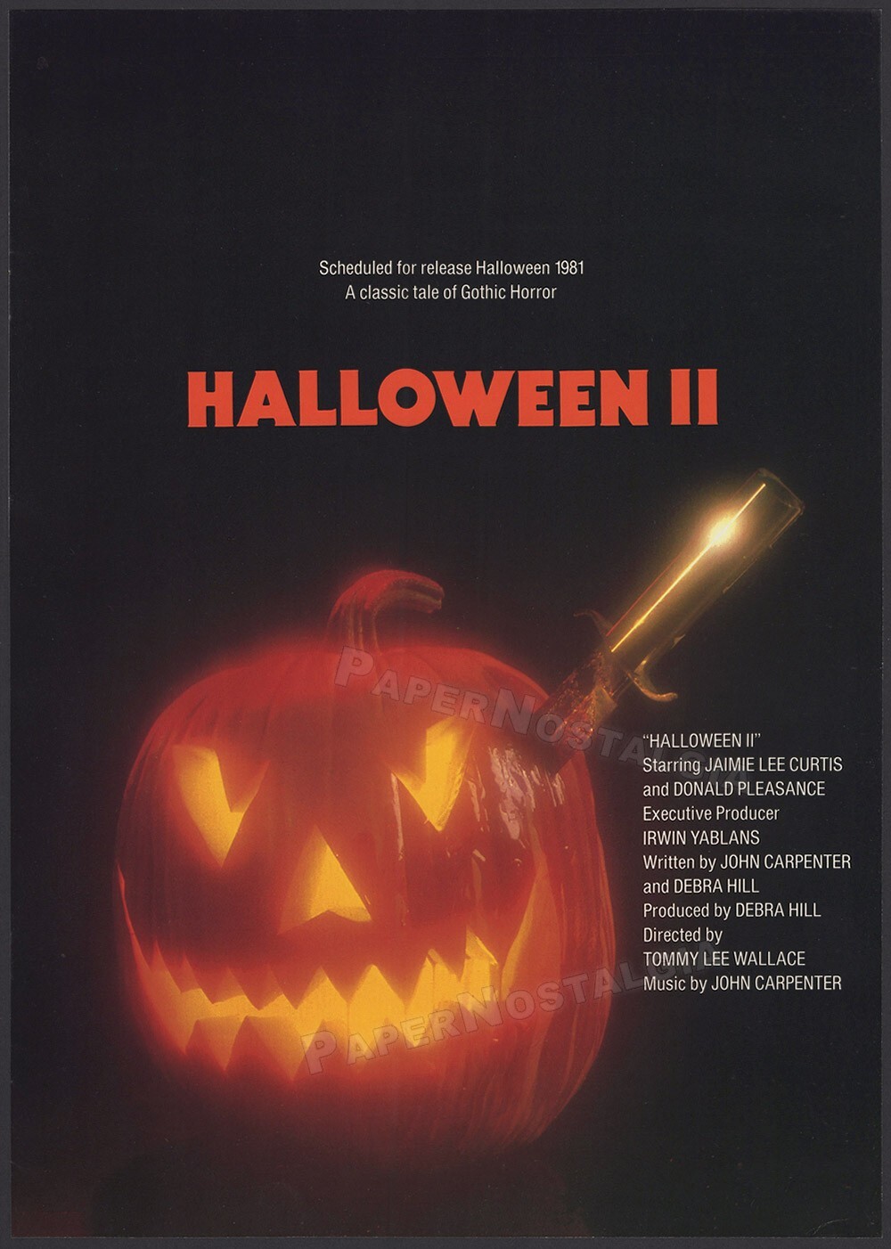 HALLOWEEN II - Original 1980 early Studio Promo AD / poster _ Jamie Lee ...