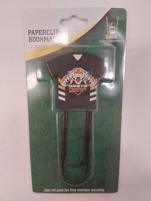 NRL West Tigers Jersey Paperclip Bookmark Reading Rugby League Book ...