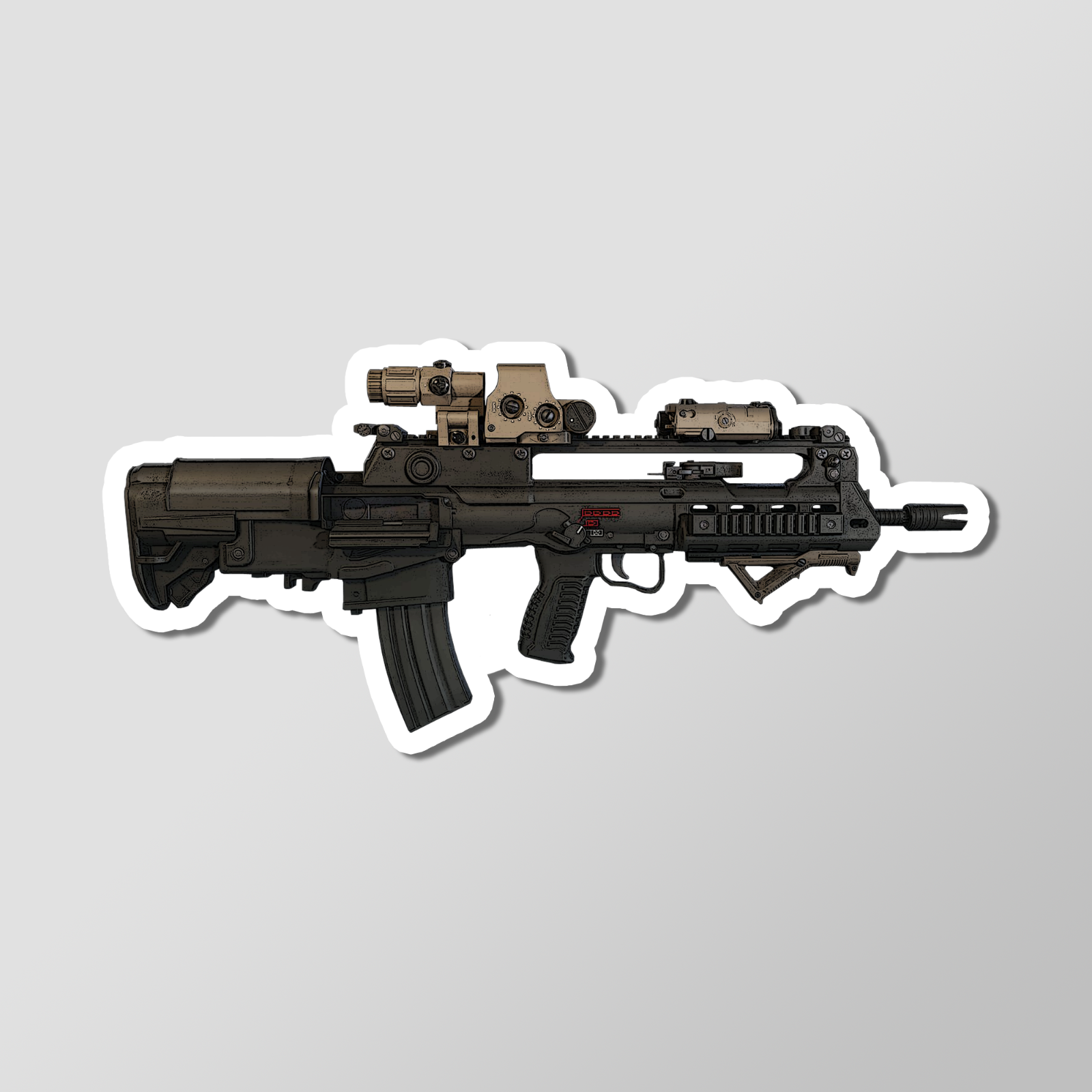 VHS-2 Bullpup Rifle Gun Art - Laptop Sticker Vinyl 4" Wide | eBay