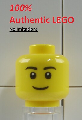 LEGO NEW Yellow Male Head Black Eyes Eyebrows (1x) 4651441 Minifigure ...